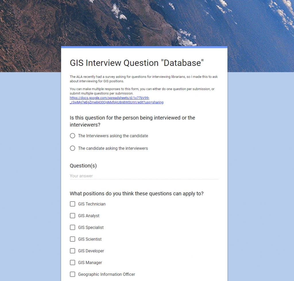 GIS Interview Question Bank – Garrett Speed, GISP